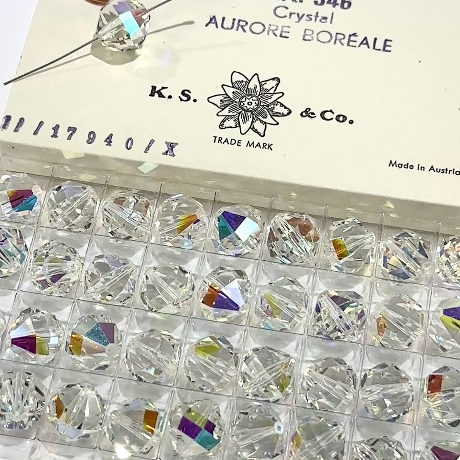 Swarovski Art.# 346-5004 - 14mm Crystal AB 36pcs Vintage Geometric Cry ...